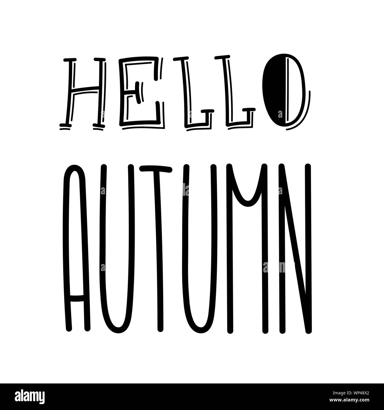 Autumn lettering in tall fun font with cute letters Stock Vector Image ...