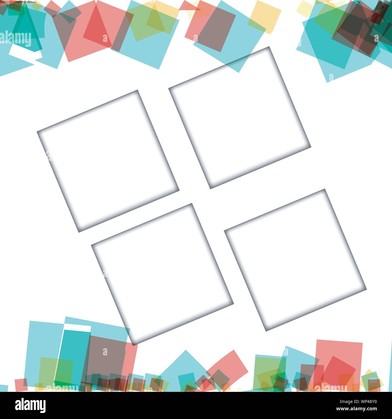 Colorful photo frames, vector illustrations. square borders with ...