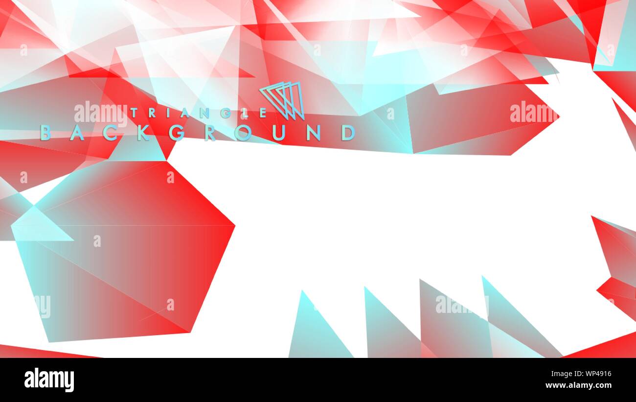 Abstract background vector triangle pattern with red and blue gradient ...