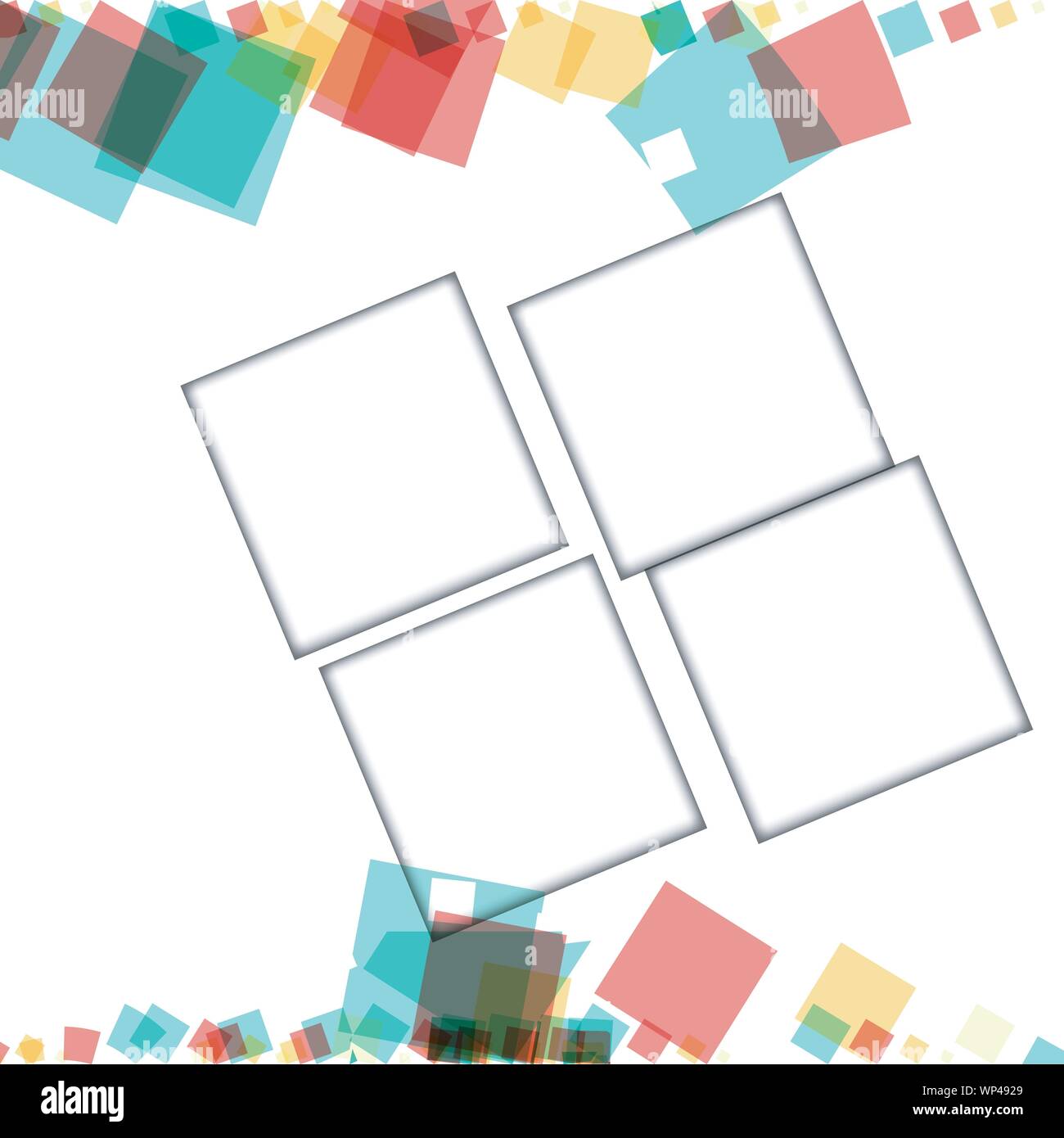 Colorful photo frames, vector illustrations. square borders with ...