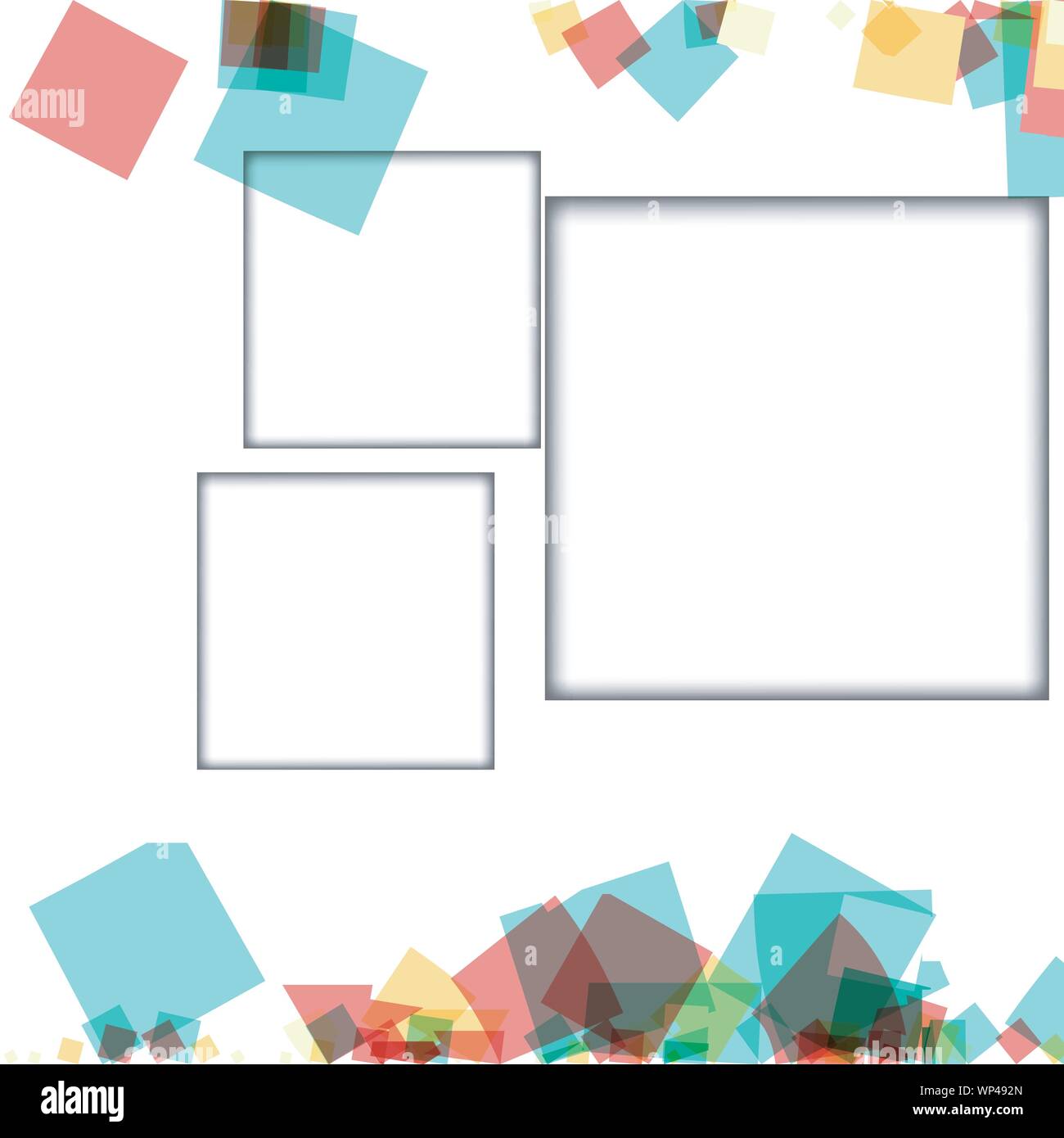 Colorful photo frames, vector illustrations. square borders with ...