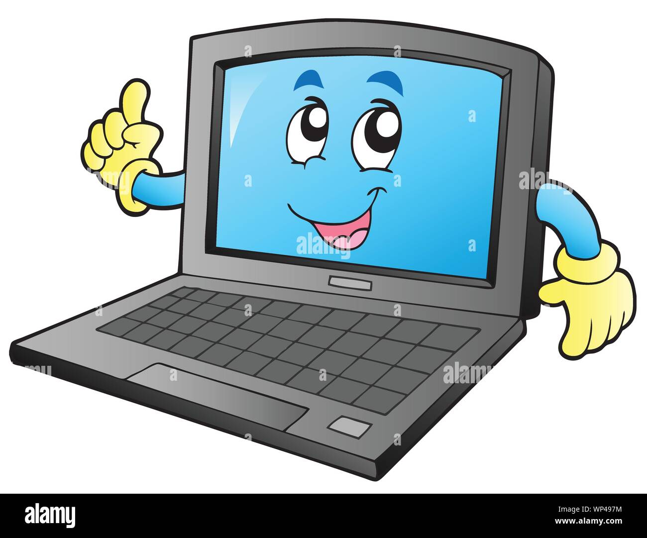 Cartoon smiling laptop Stock Vector Image & Art - Alamy