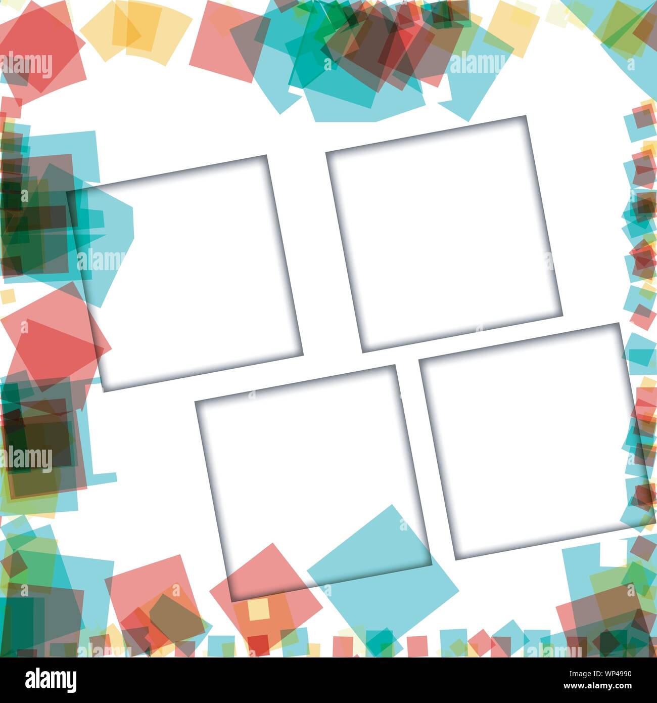 Colorful photo frames, vector illustrations. square borders with ...