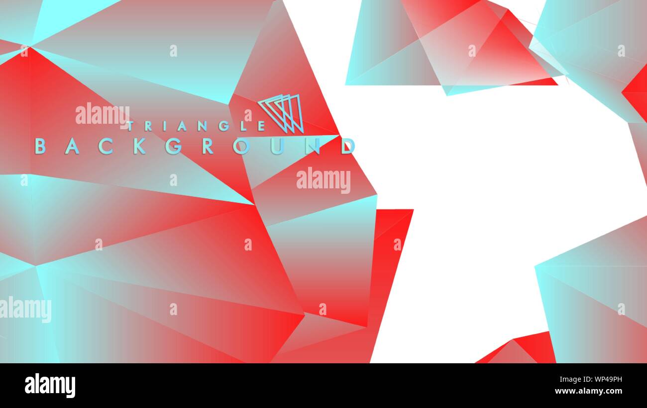 Abstract background vector triangle pattern with red and blue gradient ...