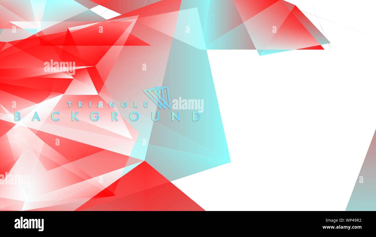 Abstract background vector triangle pattern with red and blue gradient ...