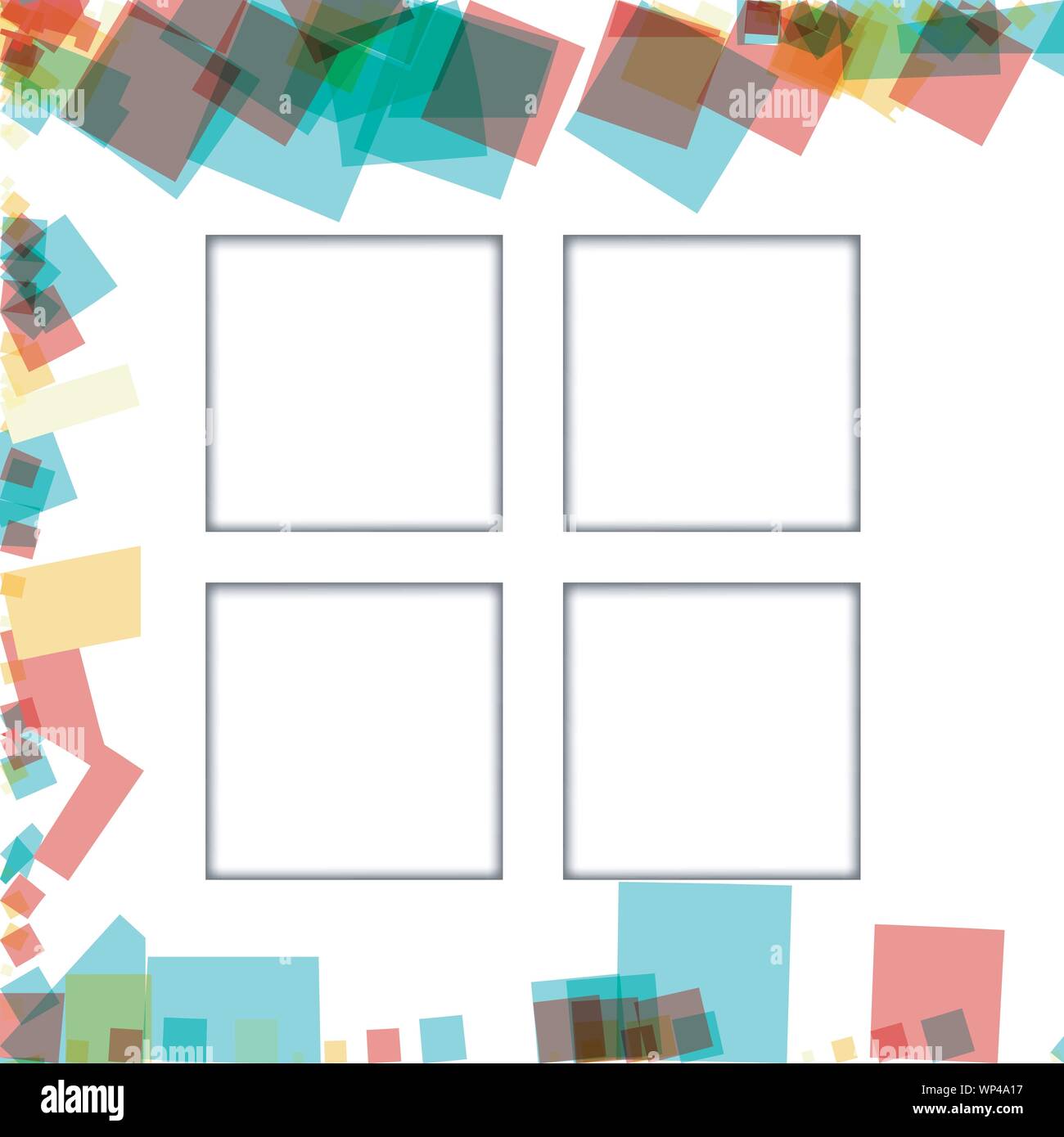 Colorful photo frames, vector illustrations. square borders with ...
