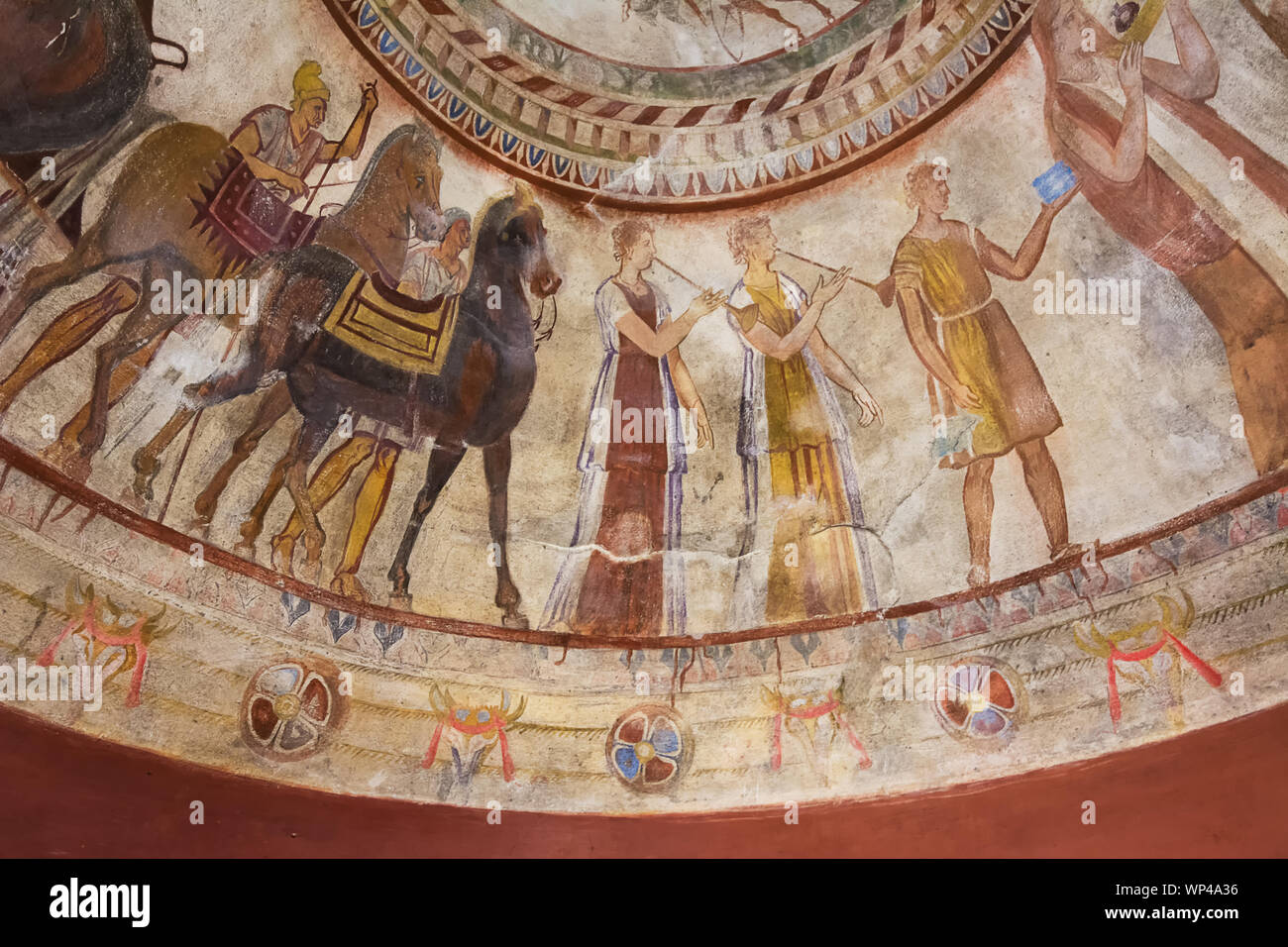 Kazanlak, Bulgaria - 19 June, 2019: Decorations inside a reconstruction ...