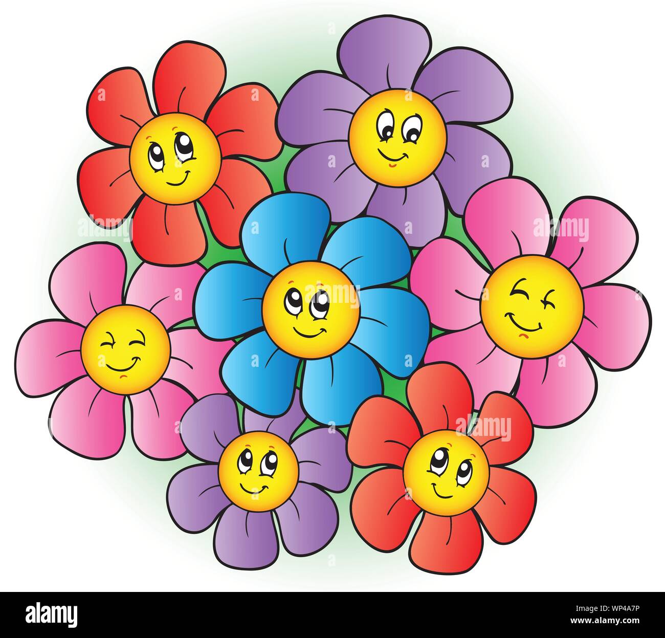 Group of cartoon flowers Stock Vector Image & Art - Alamy