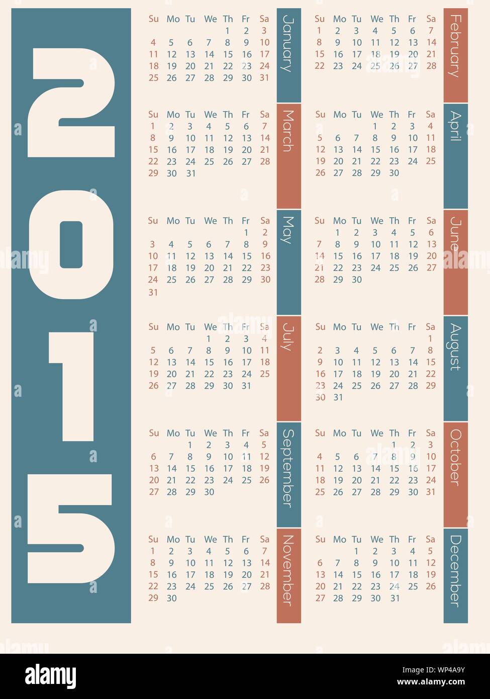 Simple 2015 calendar design Stock Vector Image & Art - Alamy