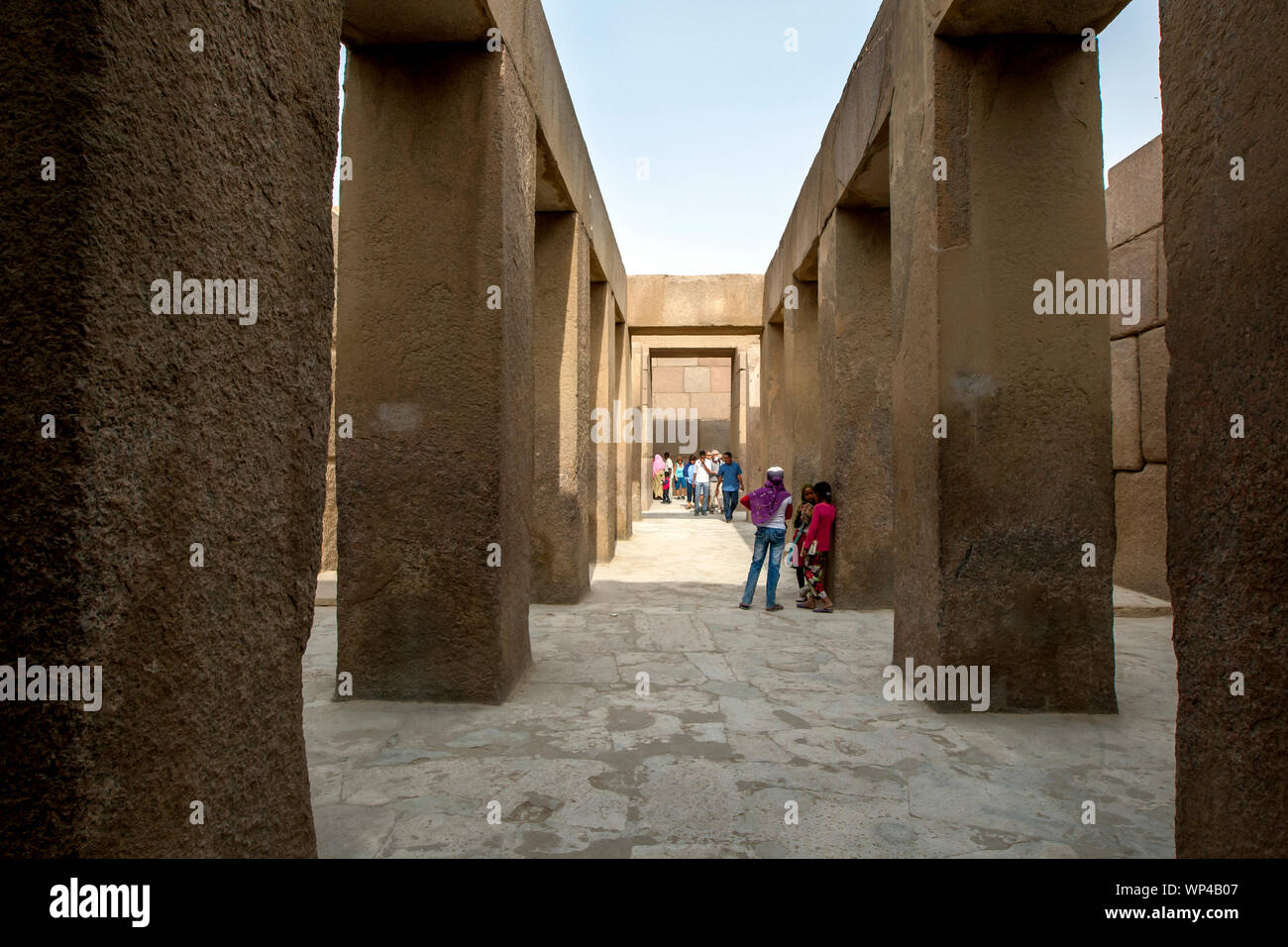 A section of the giant pink Aswan granite pillars within the Valley ...
