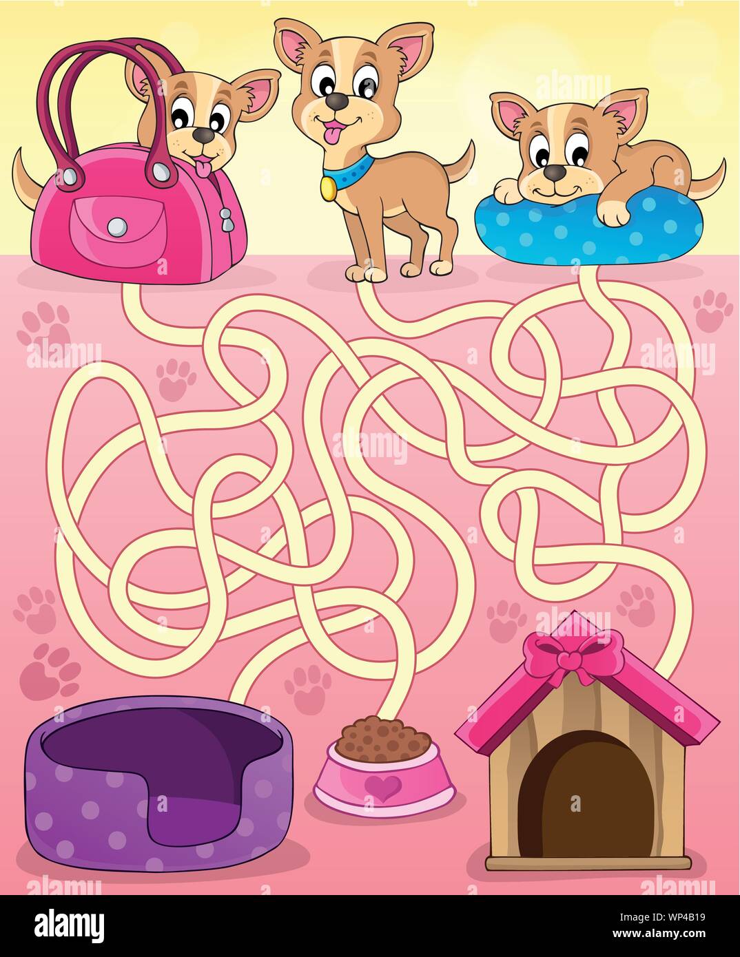 Maze 13 with dogs Stock Vector Image & Art - Alamy