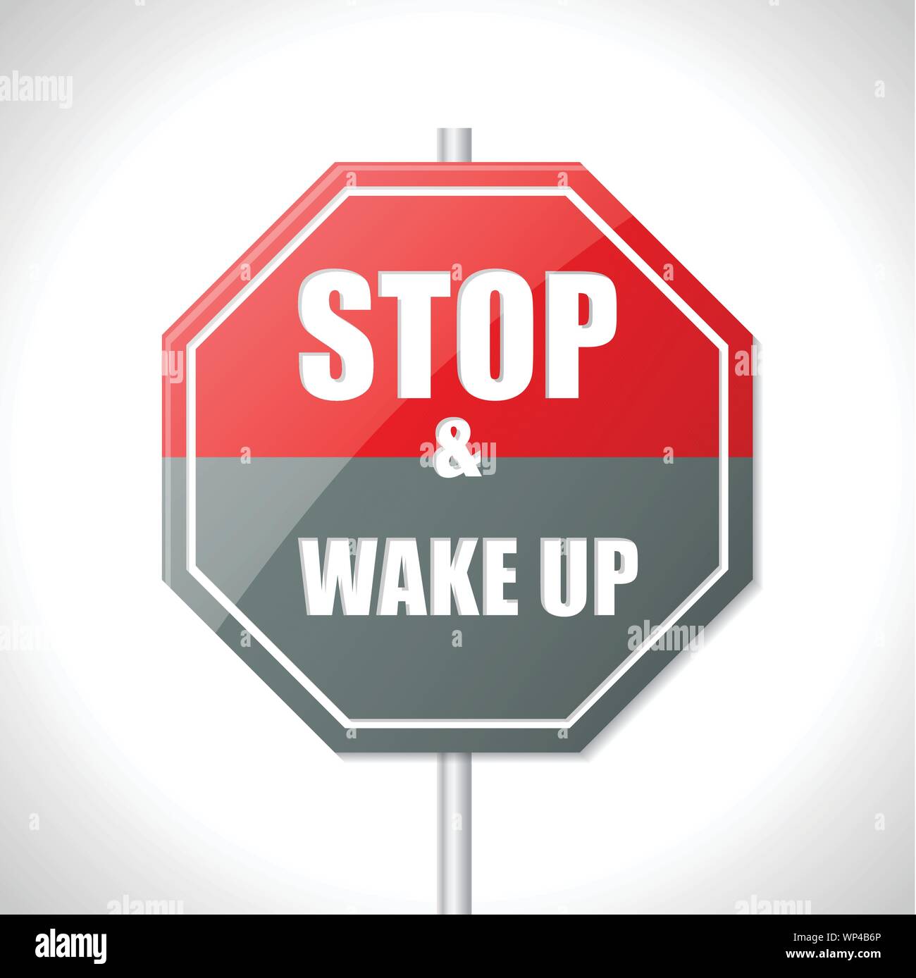 Stop and wake up traffic sign Stock Vector Image & Art - Alamy