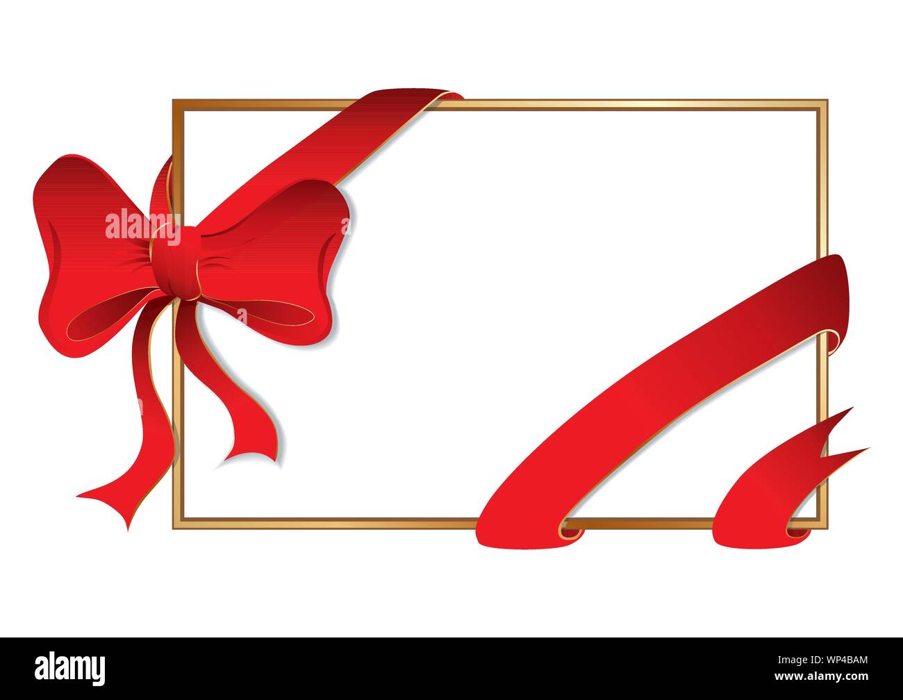 White gift golden bow Stock Vector Images - Alamy