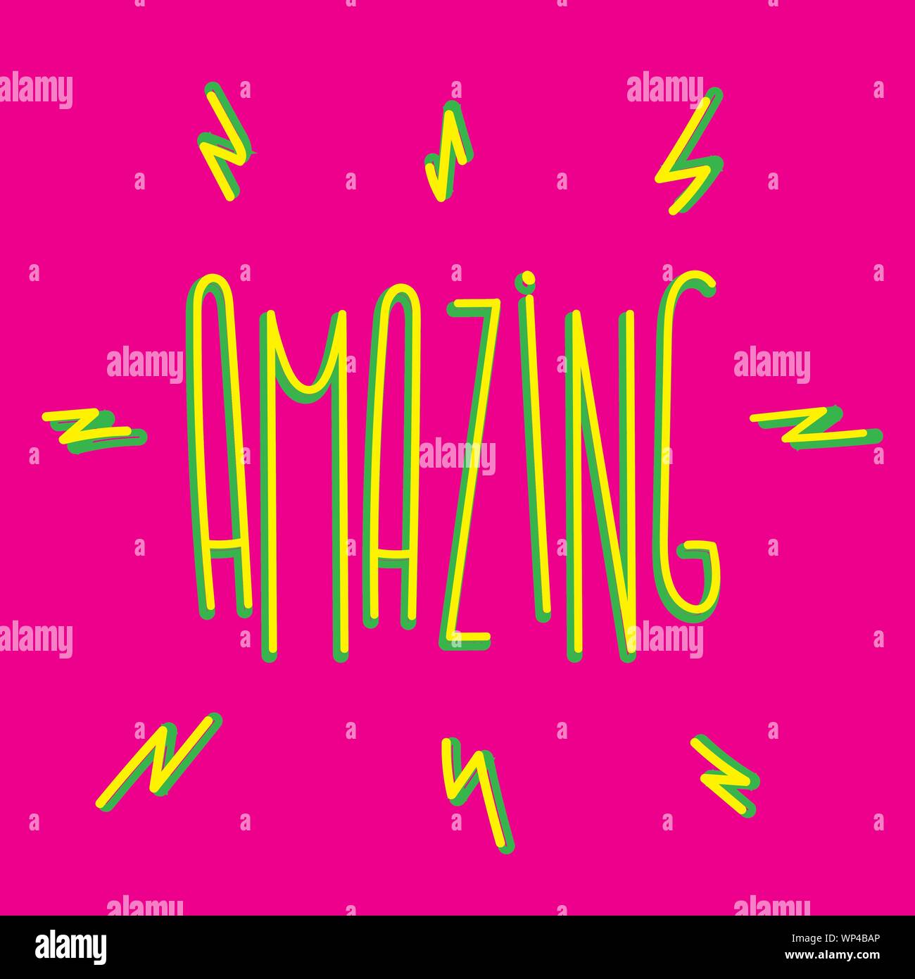 Amazing text sign in hand drawn lettering Stock Vector Image & Art - Alamy