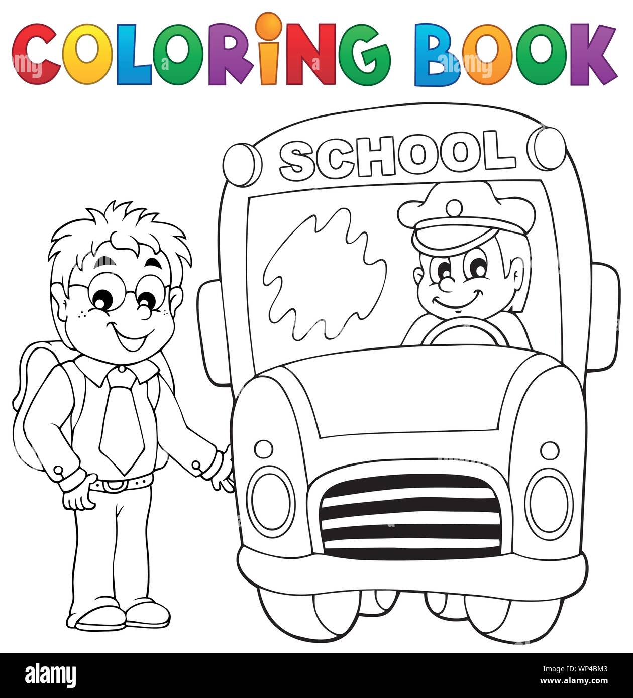 Coloring book school bus theme 4 Stock Vector Image & Art - Alamy