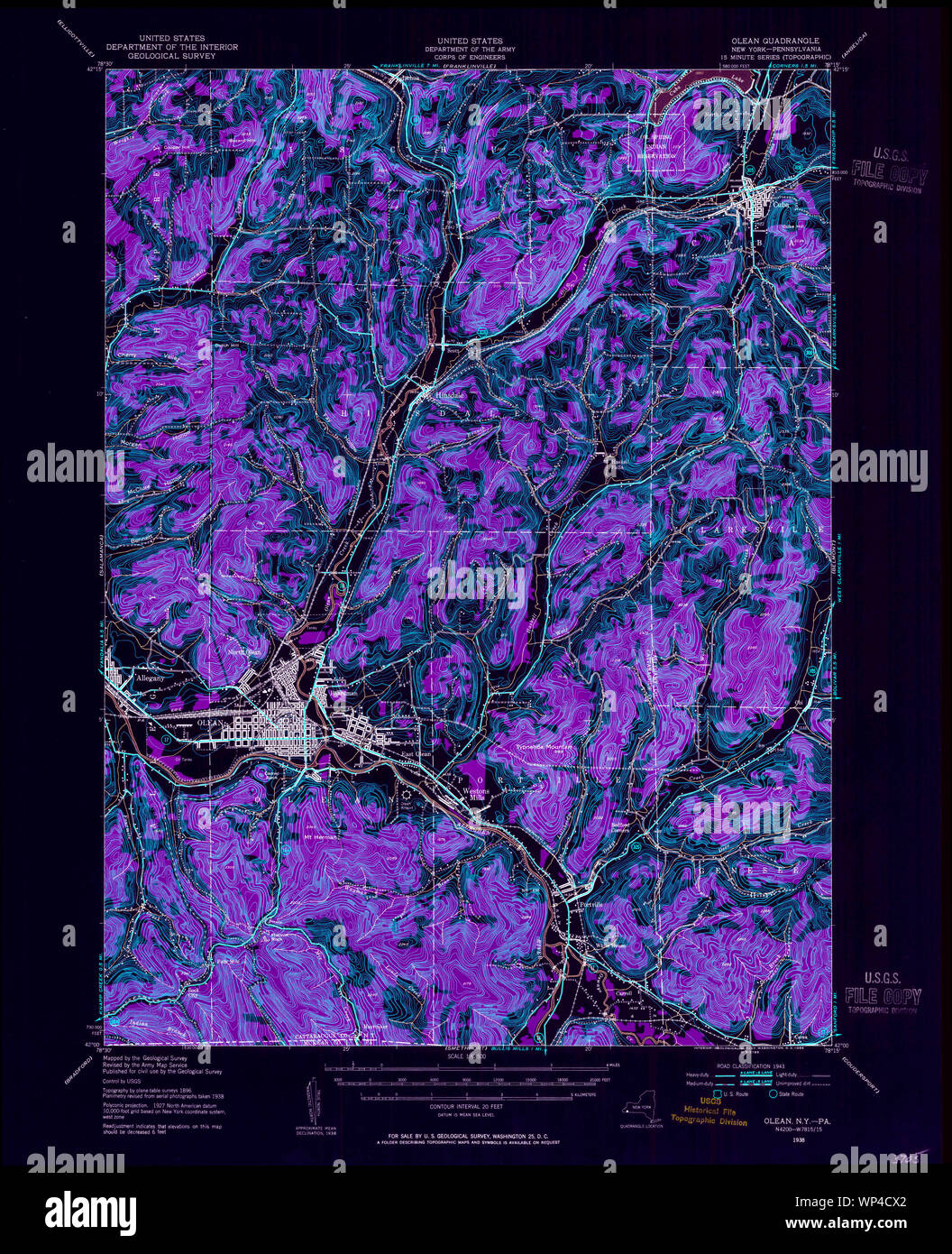 Map of olean new york hi-res stock photography and images - Alamy