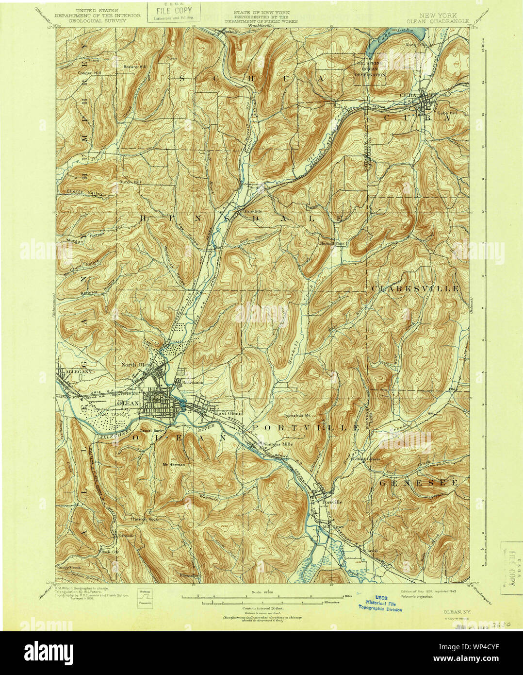 Map of olean new york hi-res stock photography and images - Alamy
