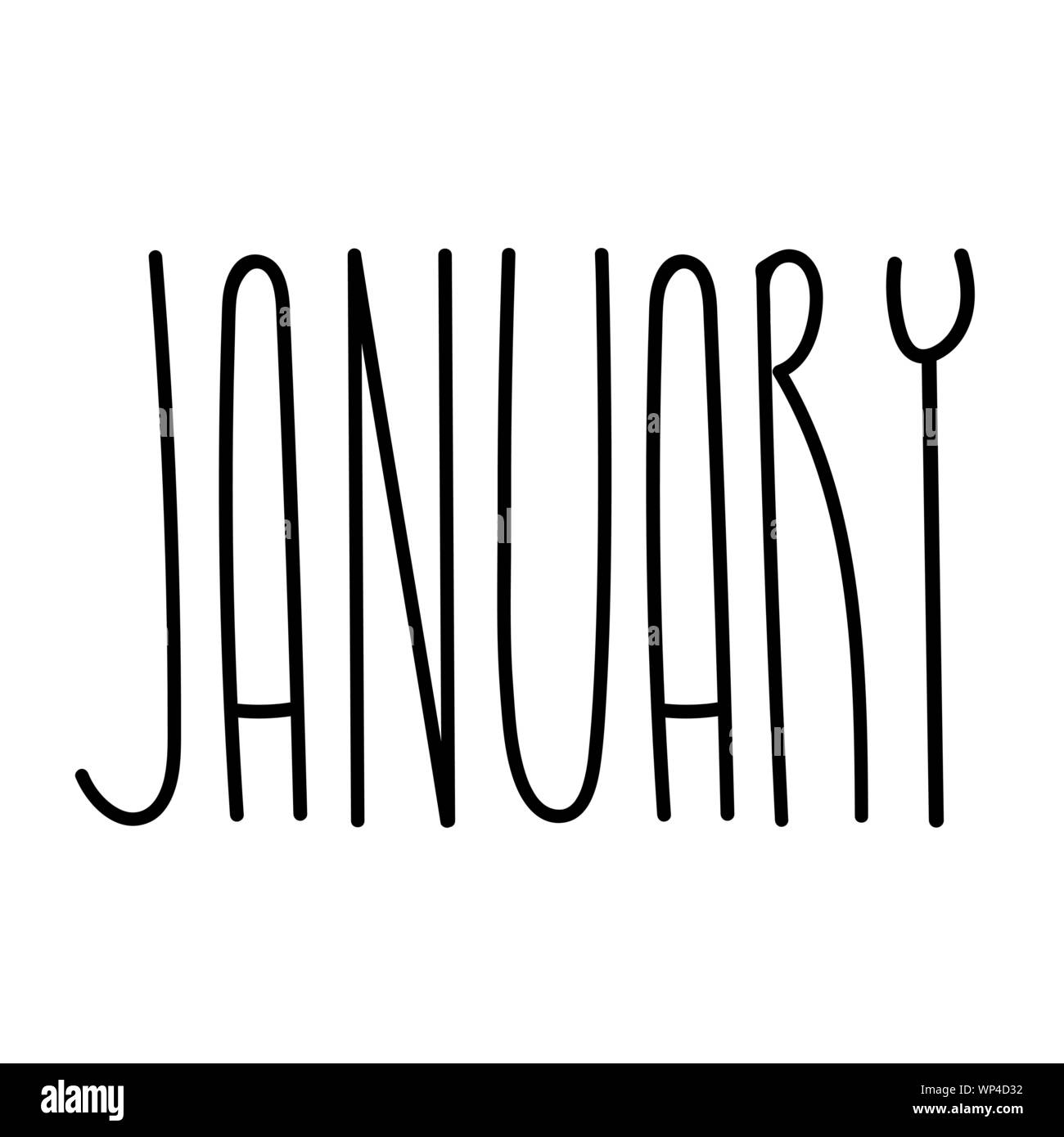 Seasonal calendar typography template text lettering month Stock Vector ...