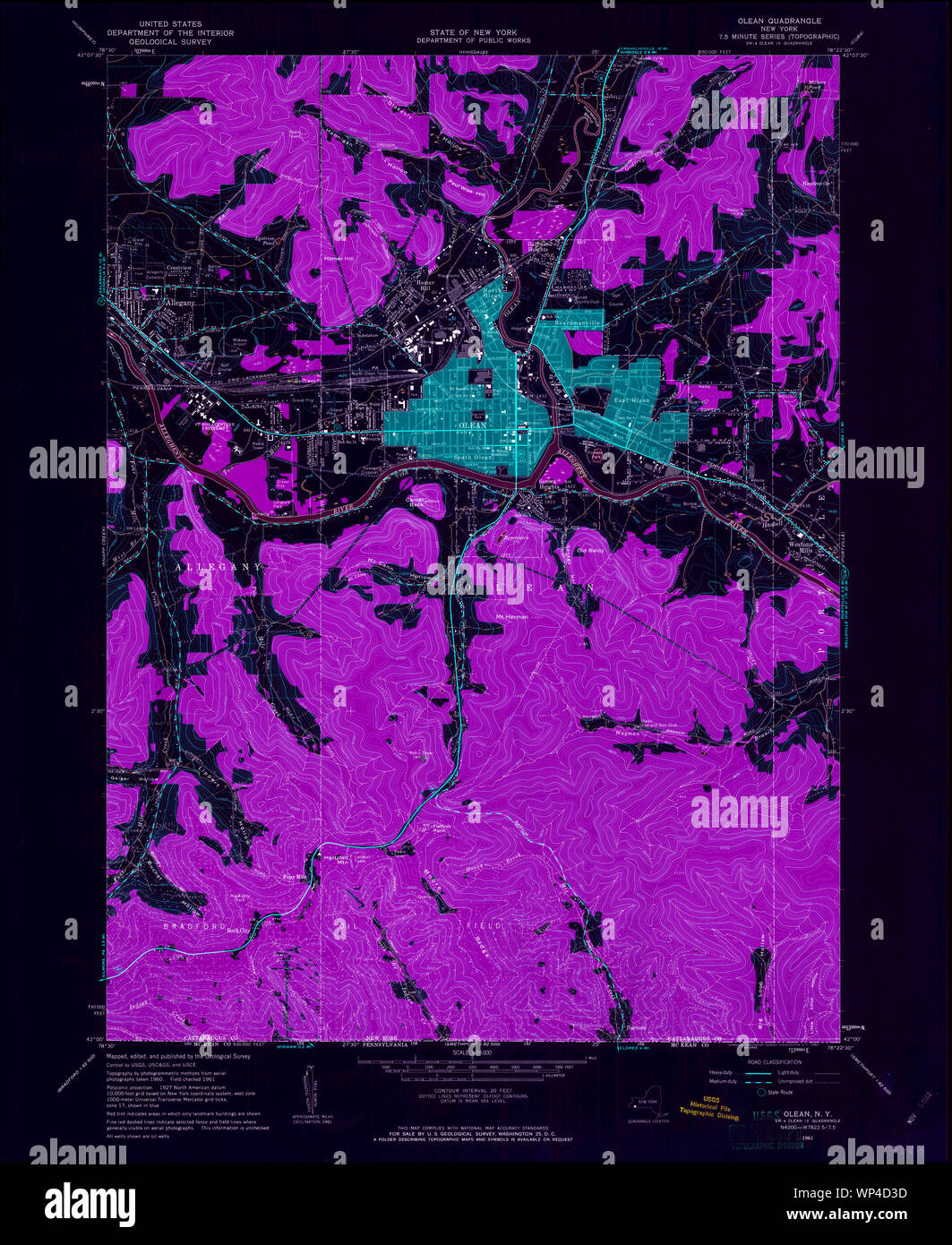 Map of olean hi-res stock photography and images - Alamy