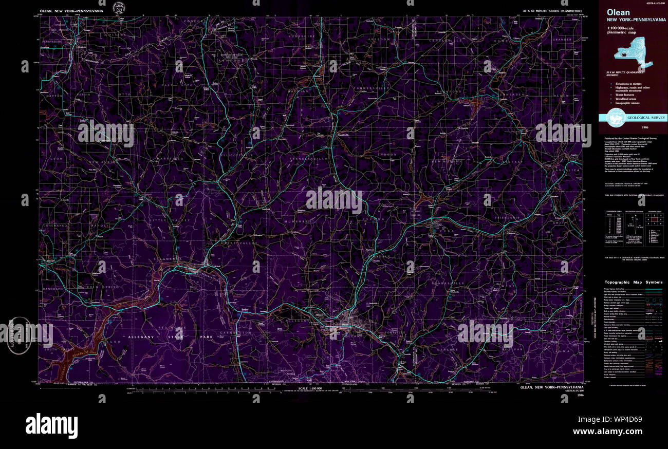 Map of olean new york hi-res stock photography and images - Alamy