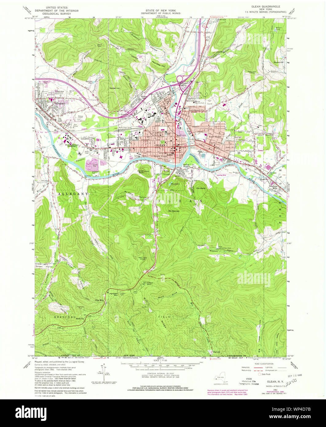 Map of olean hi-res stock photography and images - Alamy