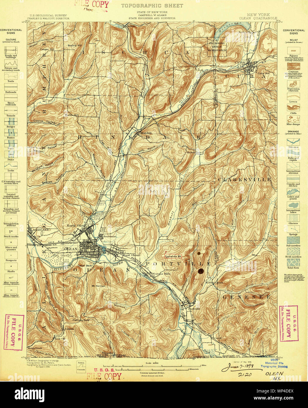 Map of olean new york hi-res stock photography and images - Alamy