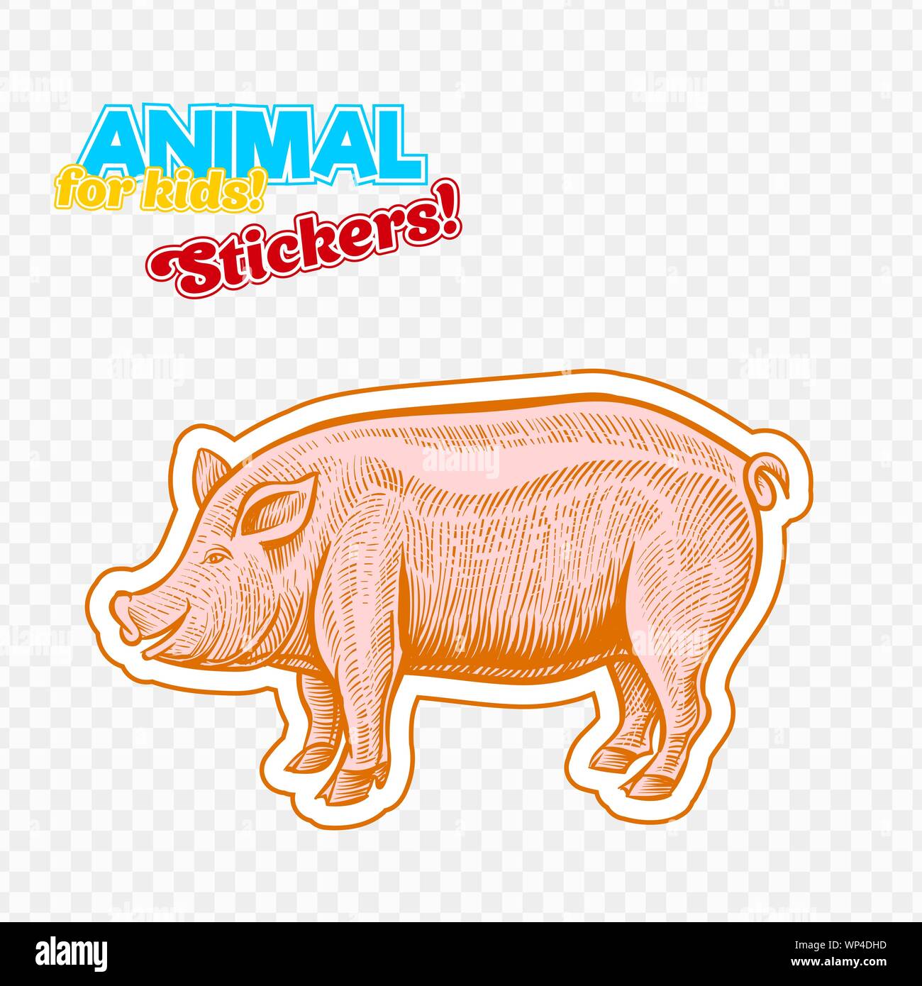 Children style cute pig Stock Vector Images - Alamy