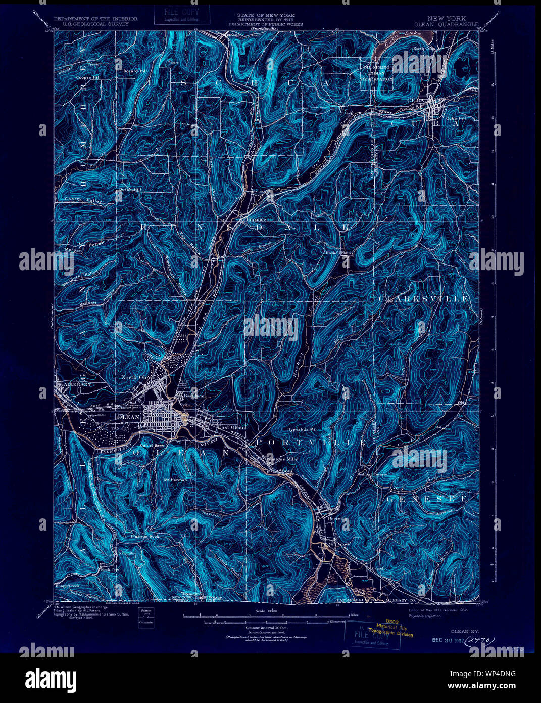 New York NY Olean 148048 1898 62500 Inverted Restoration Stock Photo ...