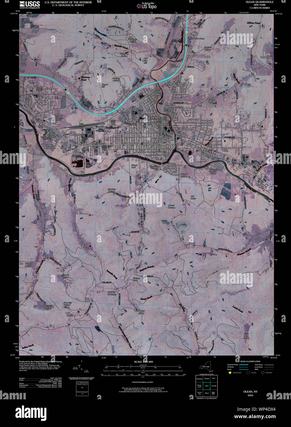 Map of olean new york hi-res stock photography and images - Alamy
