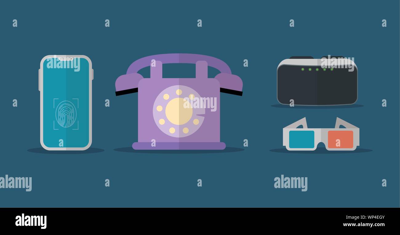 flat design gadgets technology icons Stock Vector Image & Art - Alamy