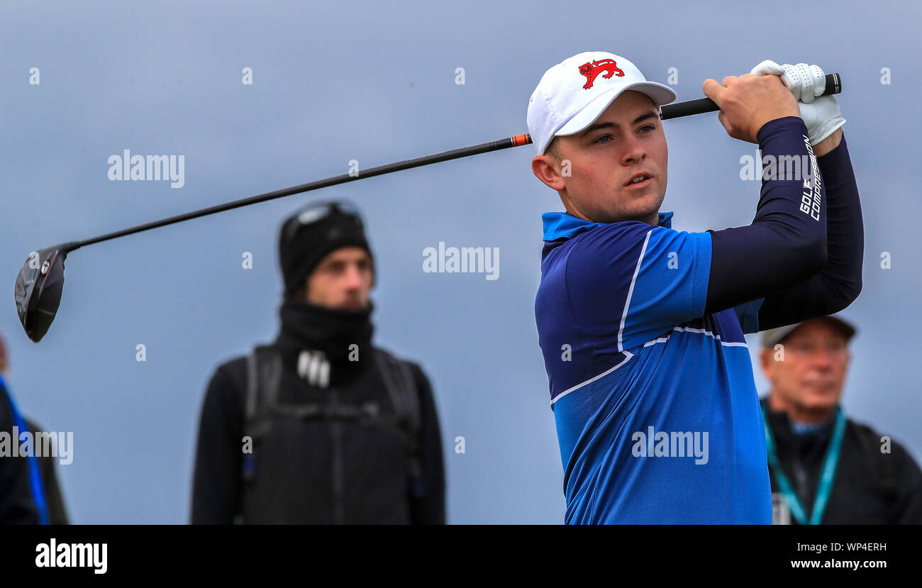 Alex Fitzpatrick during day one of the 2019 Walker Cup at Royal ...