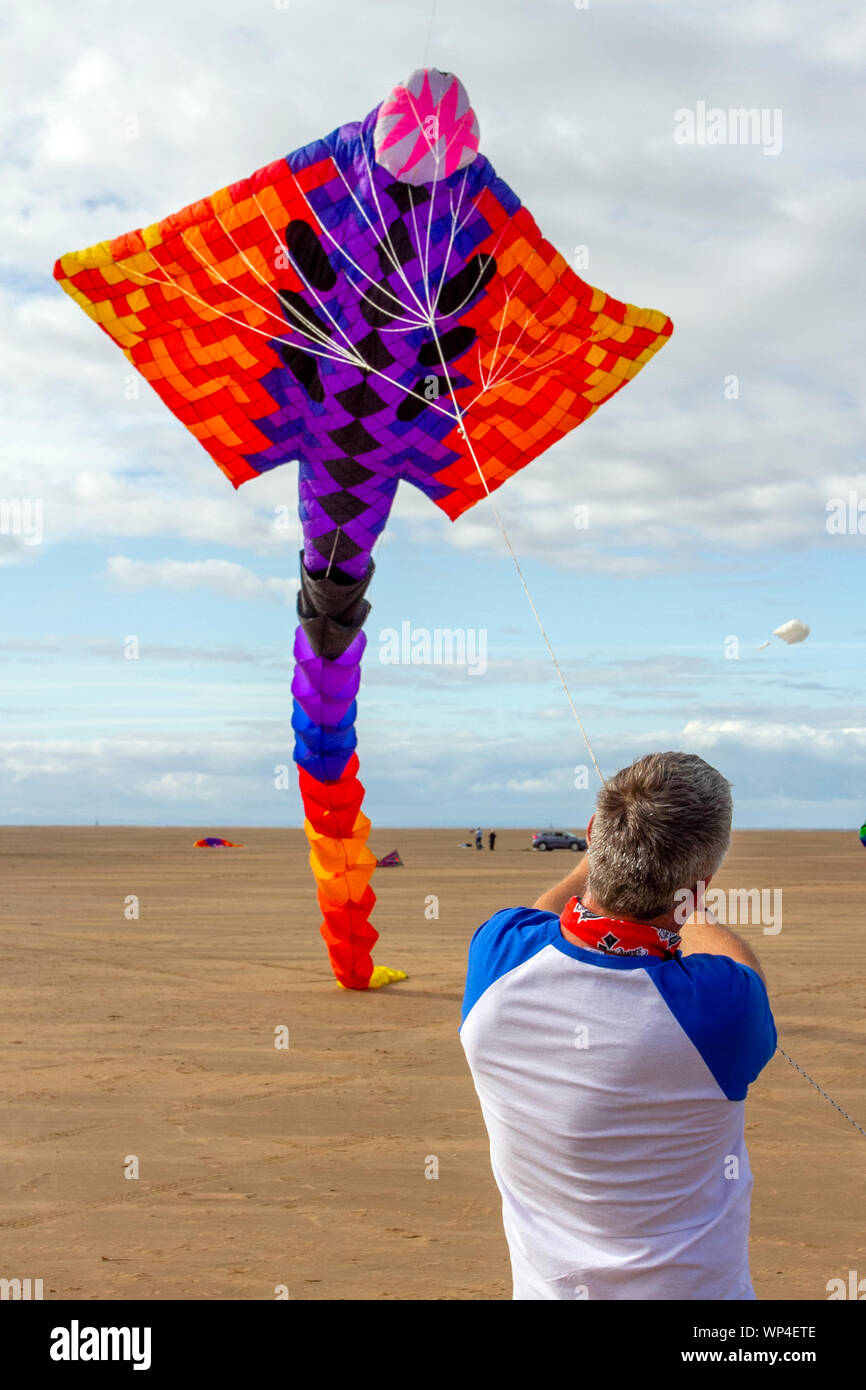 Manta Ray kites at Lytham St Annes on Sea, Lancashire. UK Weather. 7th ...