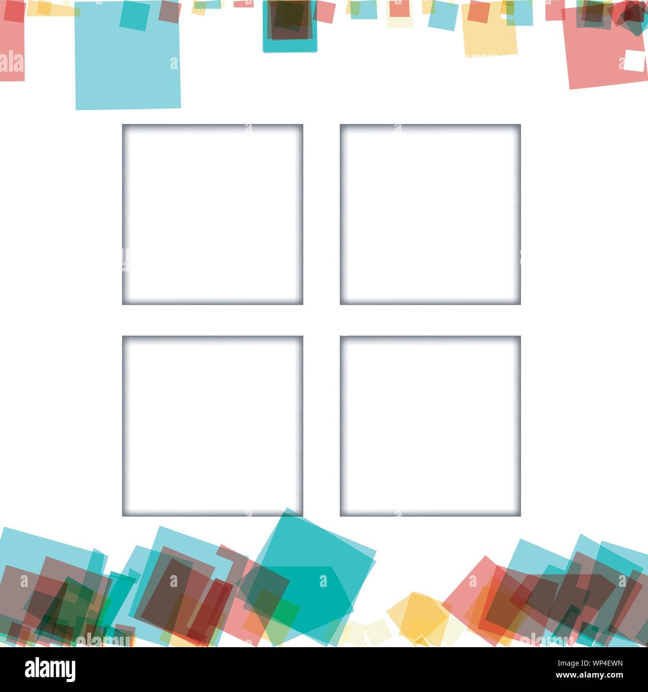 Colorful photo frames, vector illustrations. square borders with ...