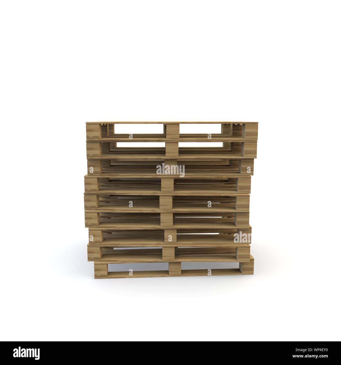 Wooden pallets isolated on white background. There is room for Your ...