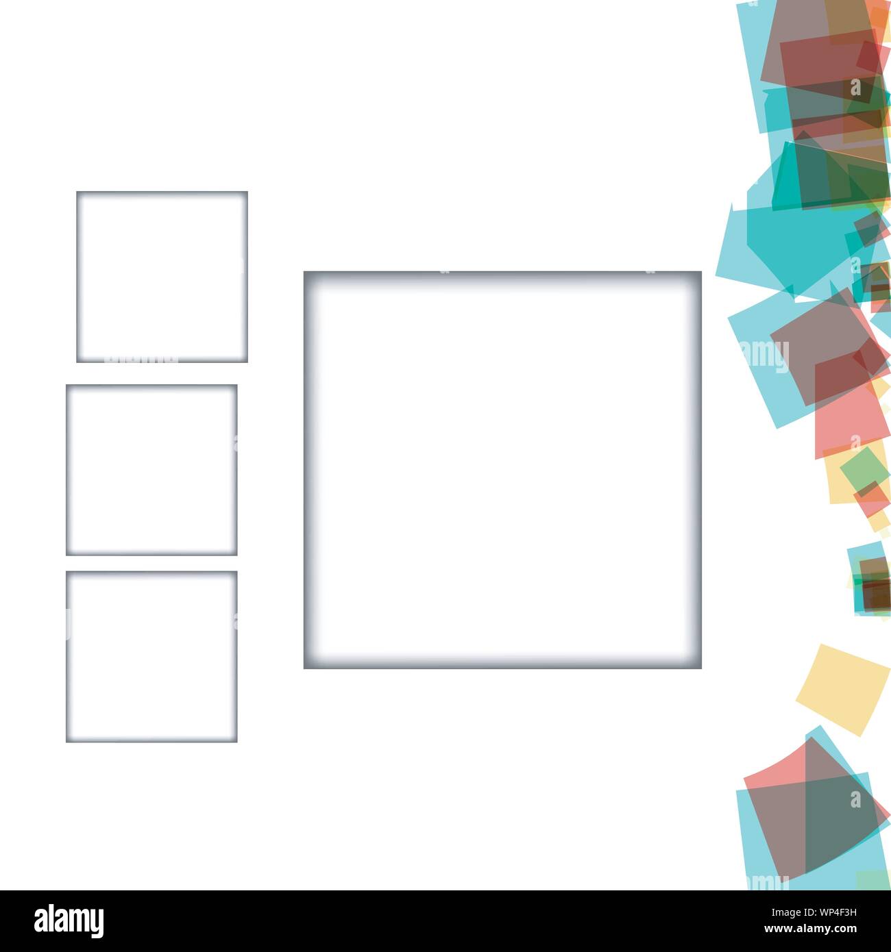 Colorful photo frames, vector illustrations. square borders with ...