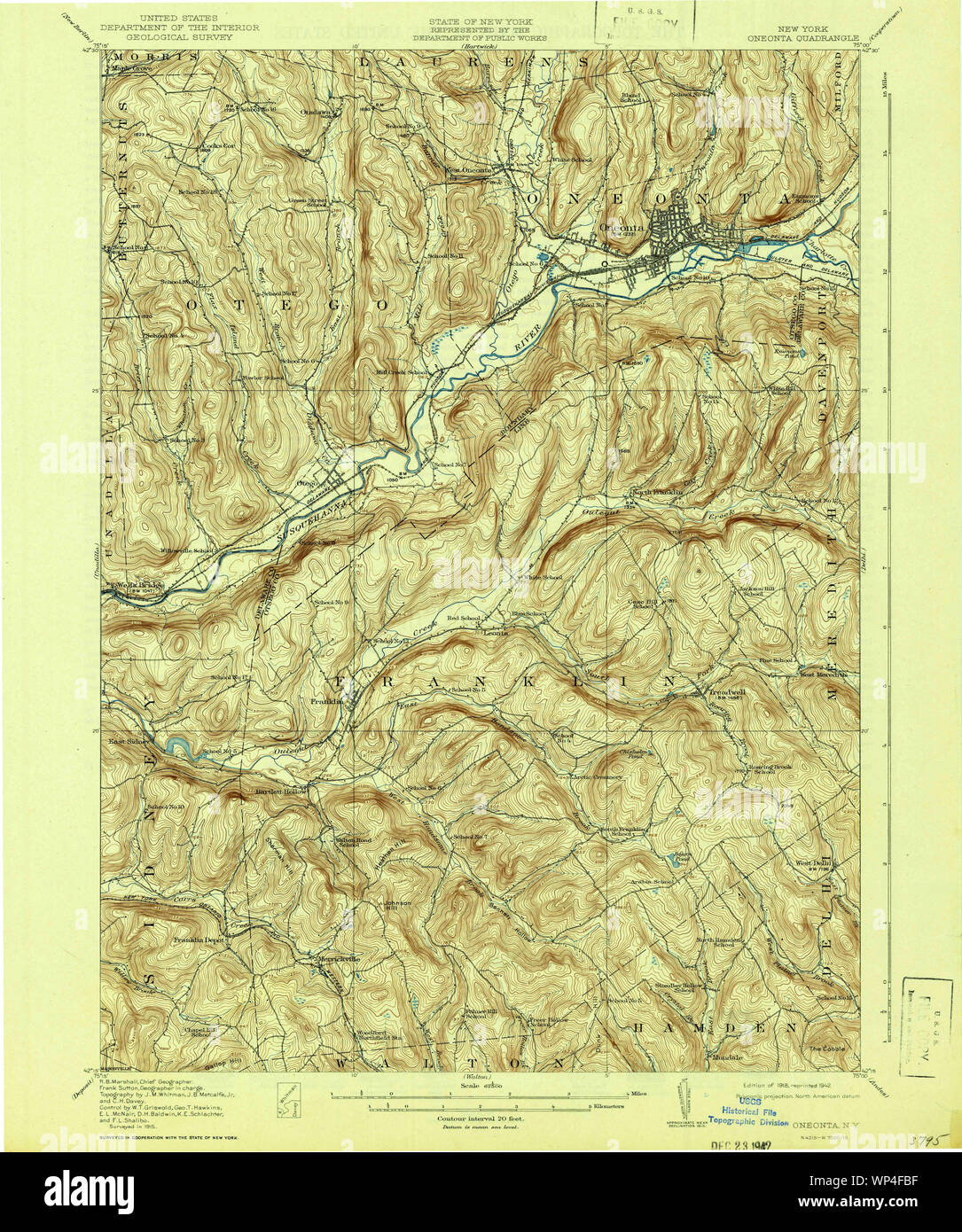 Map of oneonta hi-res stock photography and images - Alamy