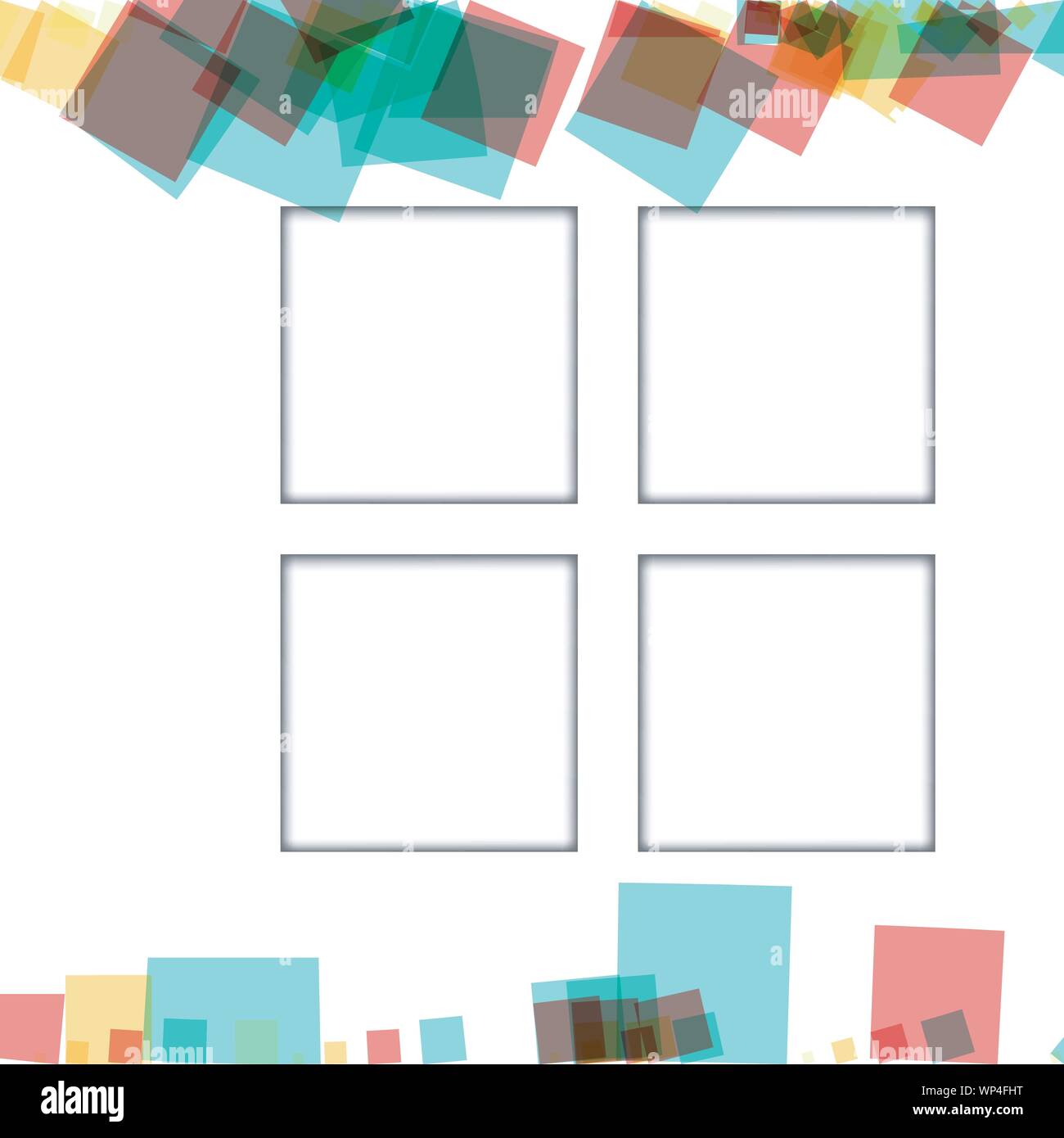 Colorful photo frames, vector illustrations. square borders with ...