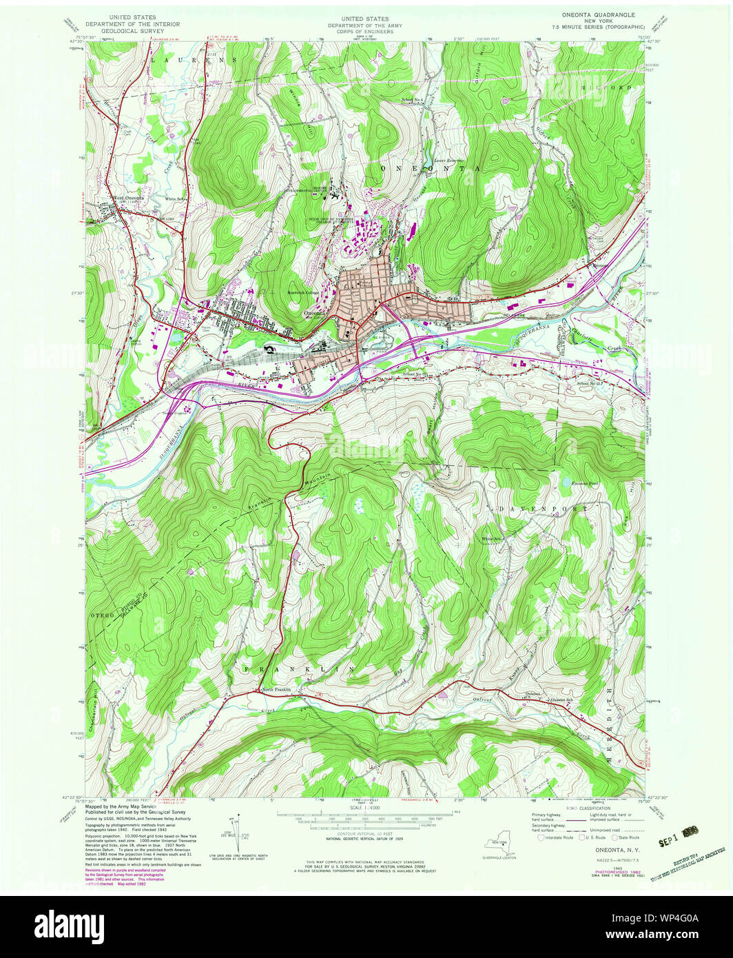 Map of oneonta hi-res stock photography and images - Alamy