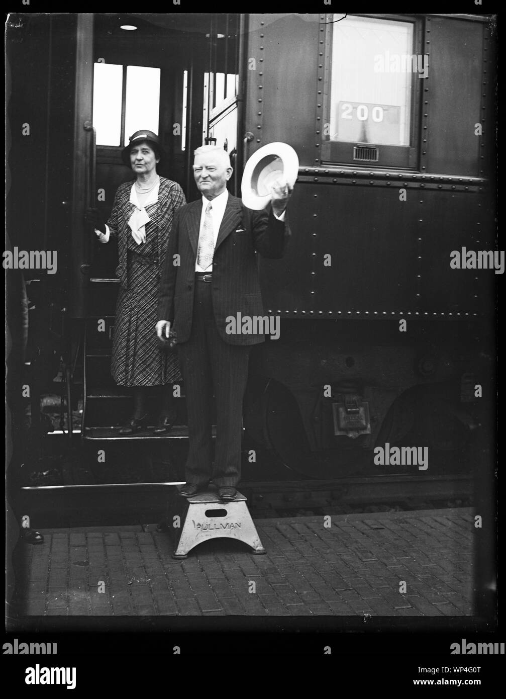 John Nance Garner and Mariette Rheiner Garner at train Stock Photo - Alamy