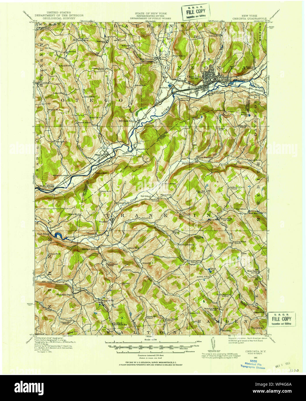 Map of oneonta Cut Out Stock Images & Pictures - Alamy