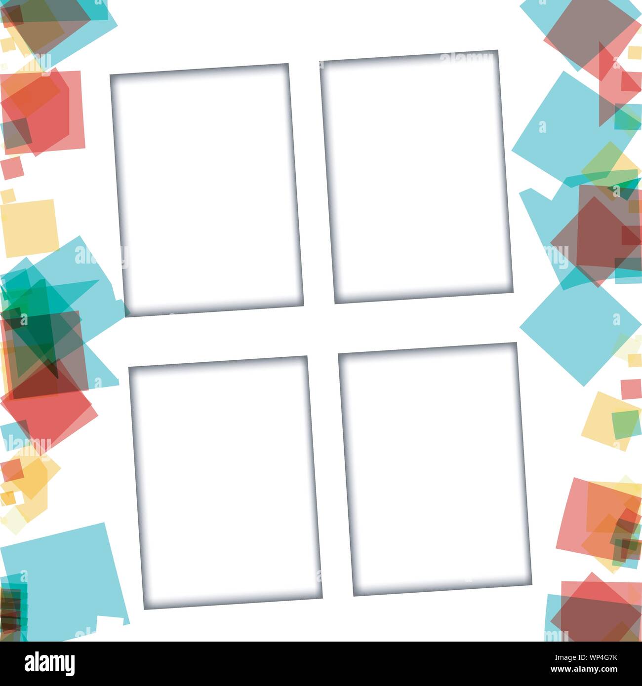 Colorful photo frames, vector illustrations. square borders with ...