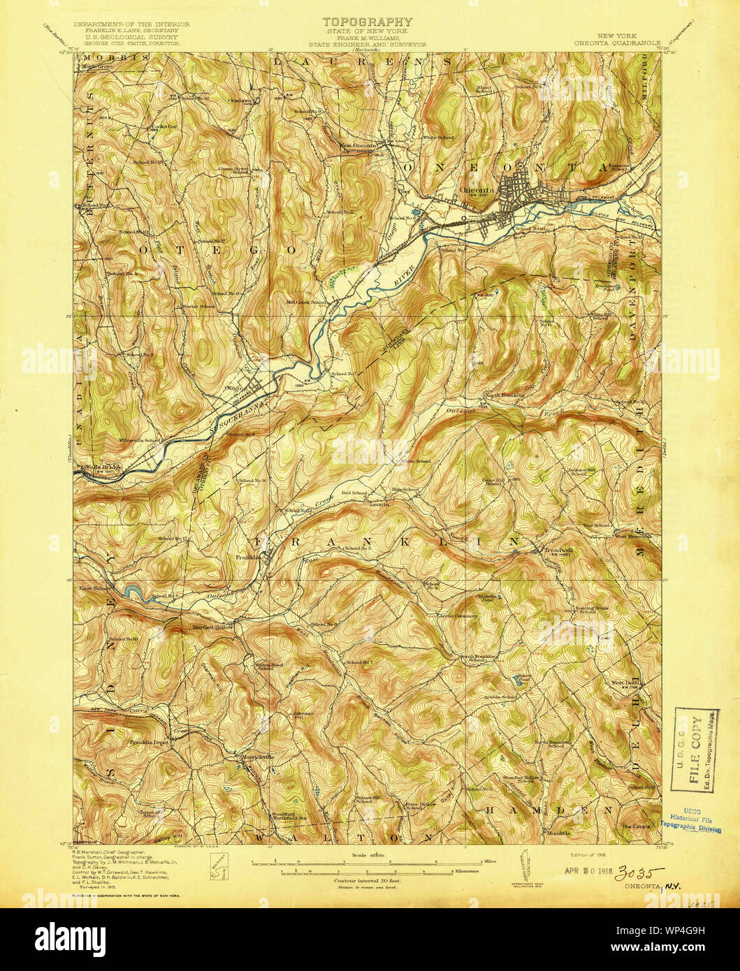 Oneonta map hi-res stock photography and images - Alamy