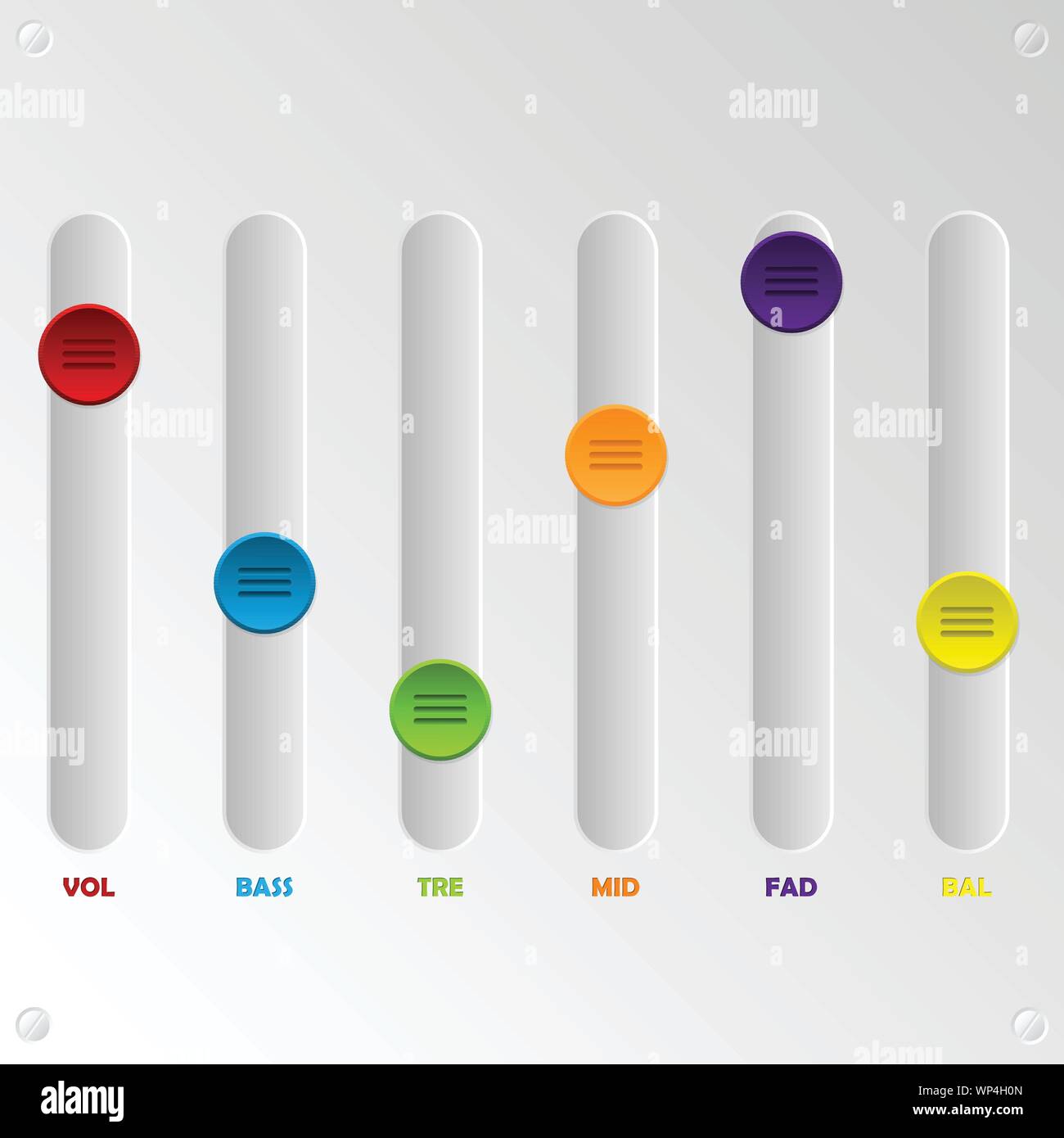 Color equalizer set of 6 Stock Vector Image & Art - Alamy