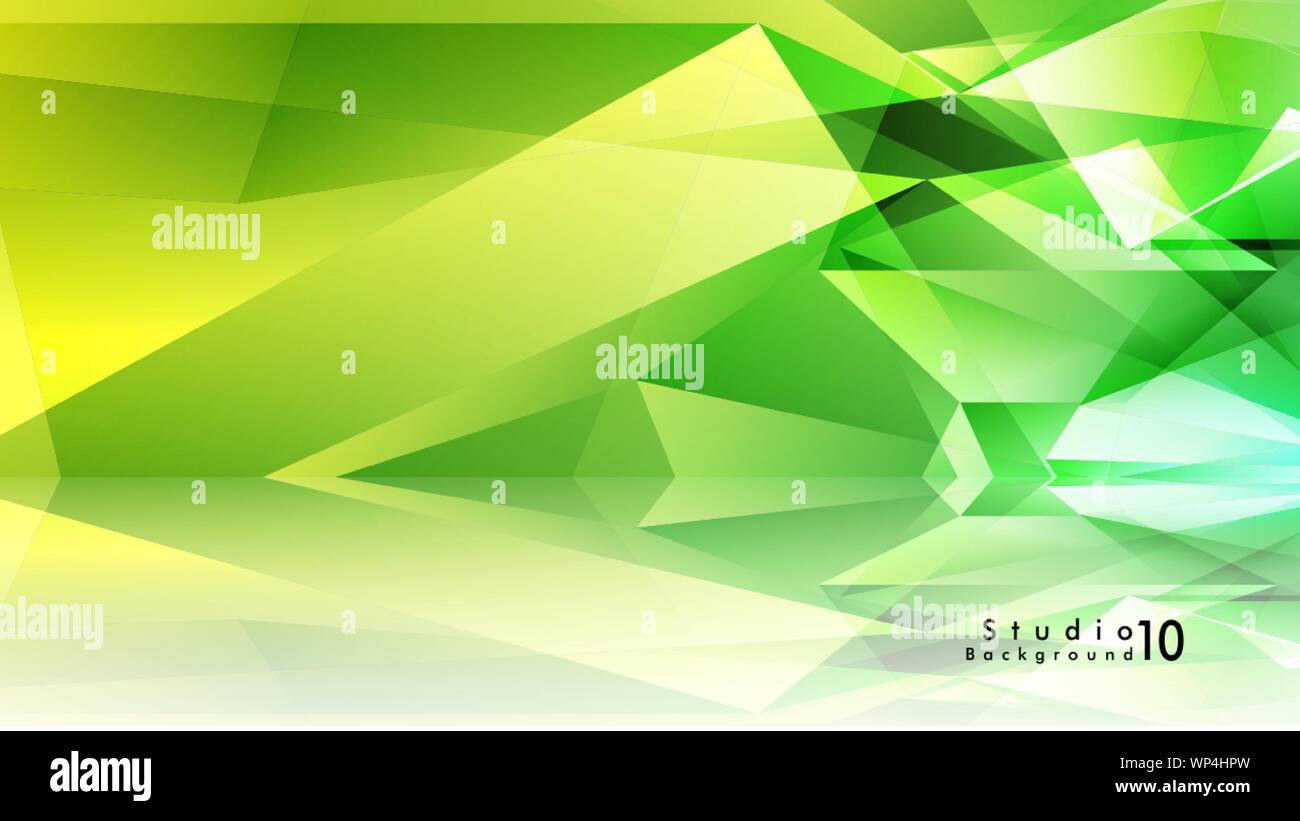Vector studio background. abstract triangles with colorful gradients and background mirrors ...