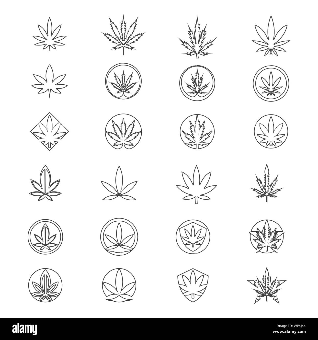 Cannabis marijuana hemp leaf logo and symbol Stock Vector Image & Art ...