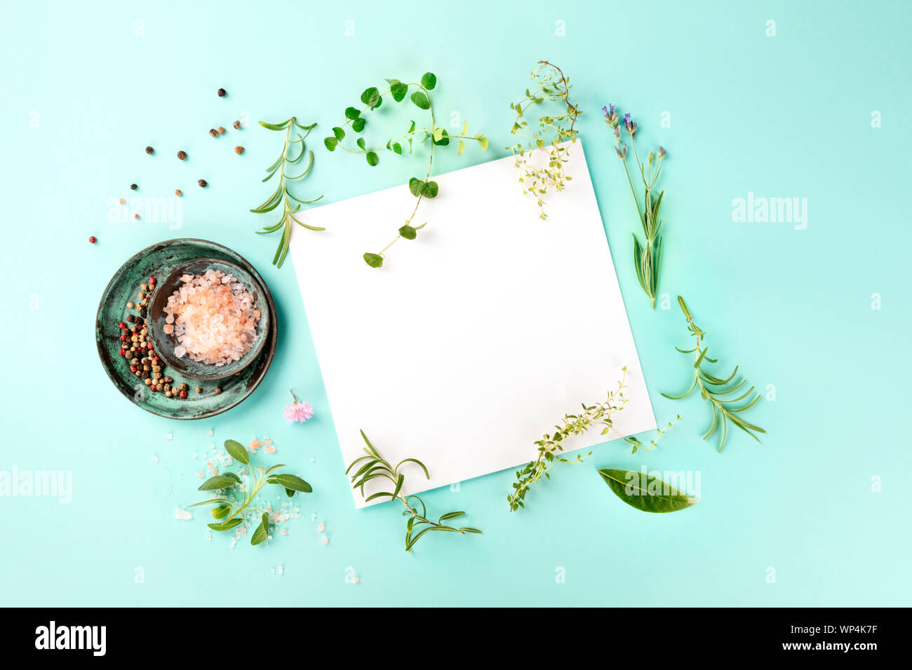 Recipe Design Template. A piece of paper with herbs, salt, and pepper ...