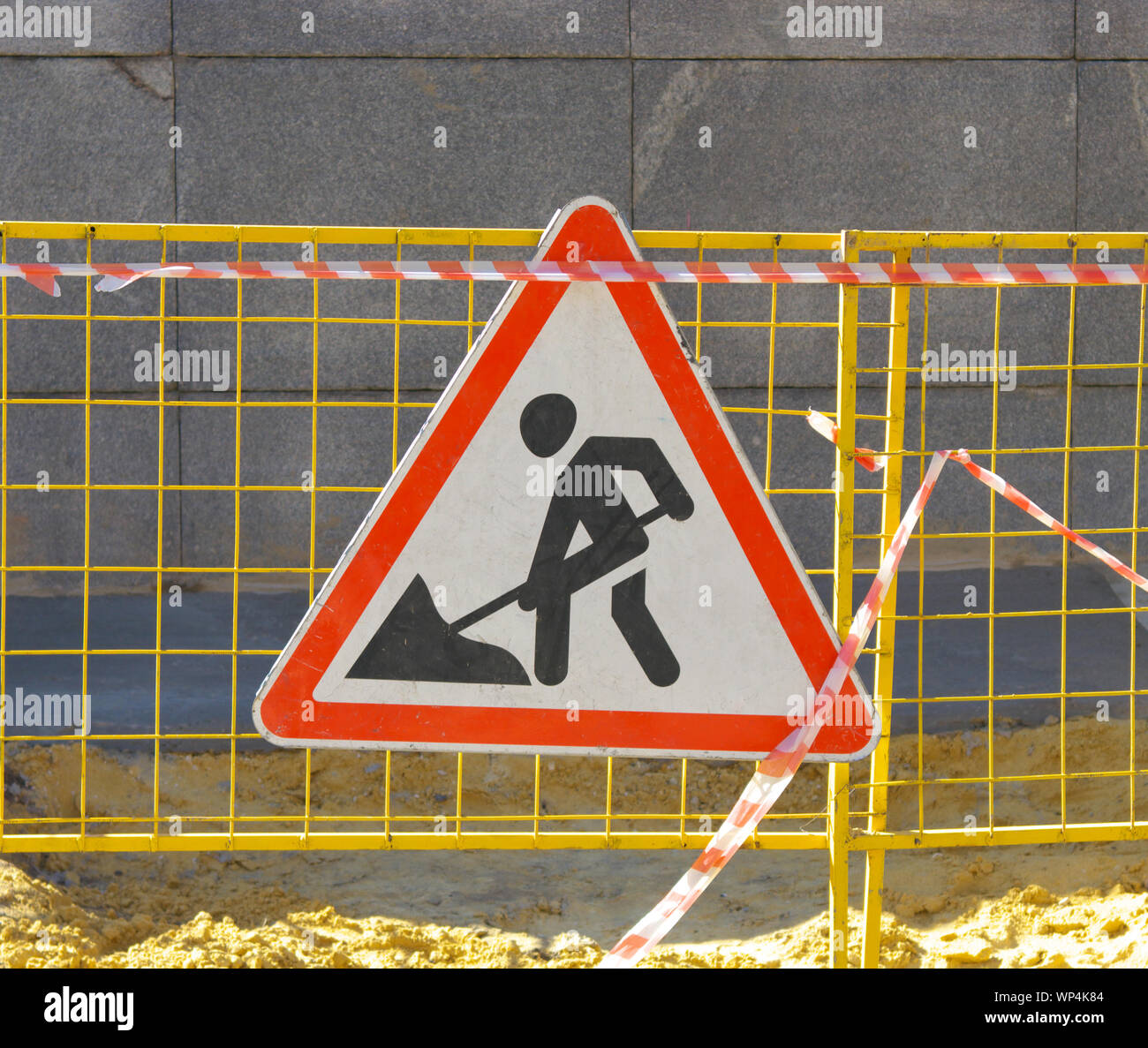 road works sign Stock Photo - Alamy