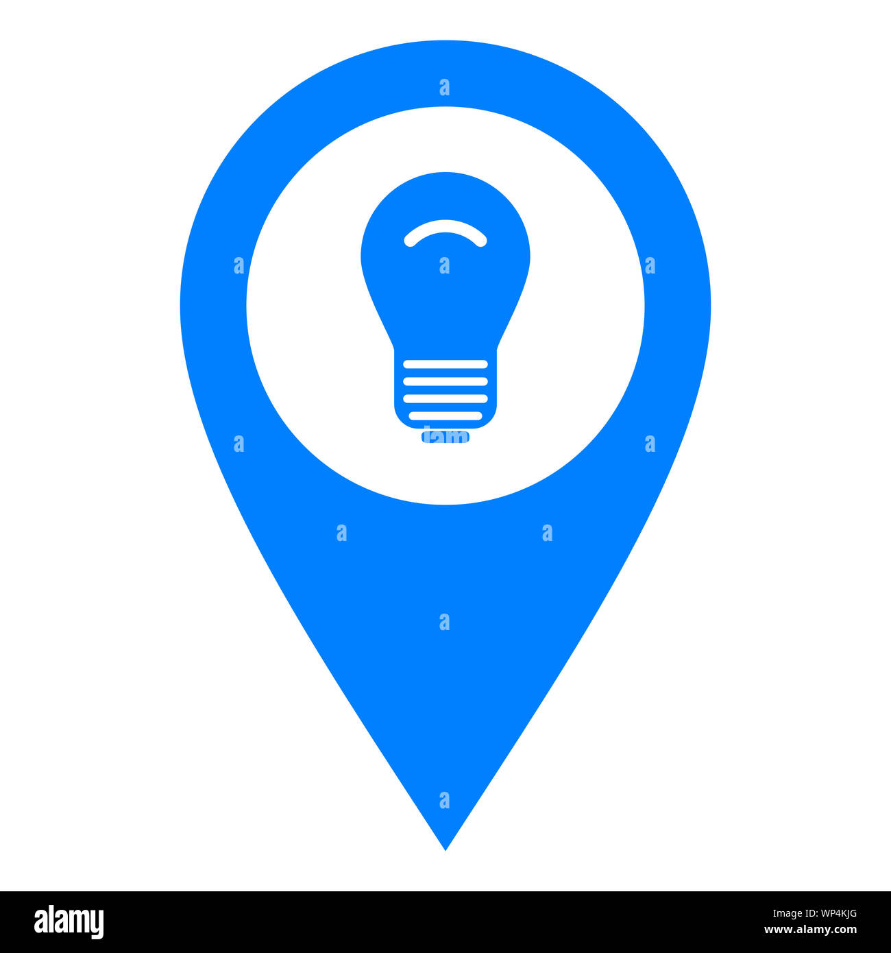 Light bulb and location pin Stock Photo - Alamy