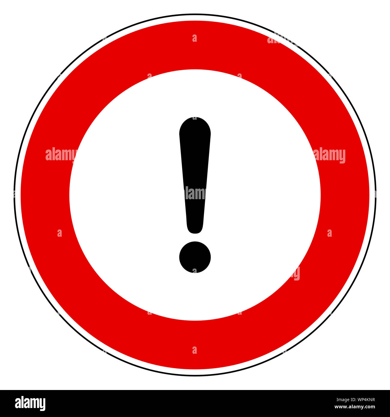 Exclamation mark and prohibition sign Stock Photo - Alamy