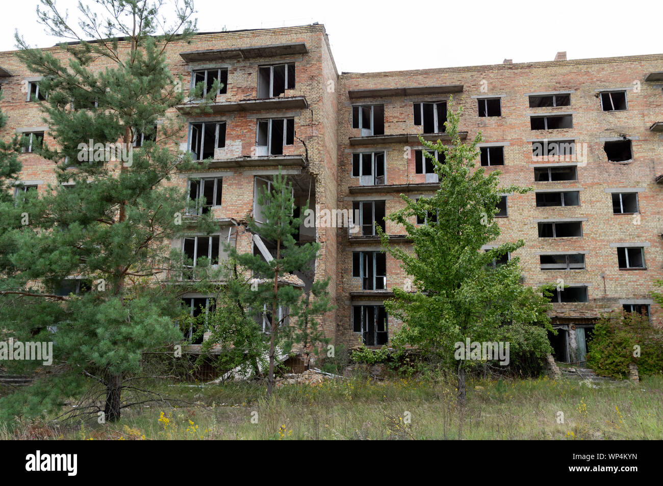 Residential building in extremely dangerous condition. The ruins of an ...